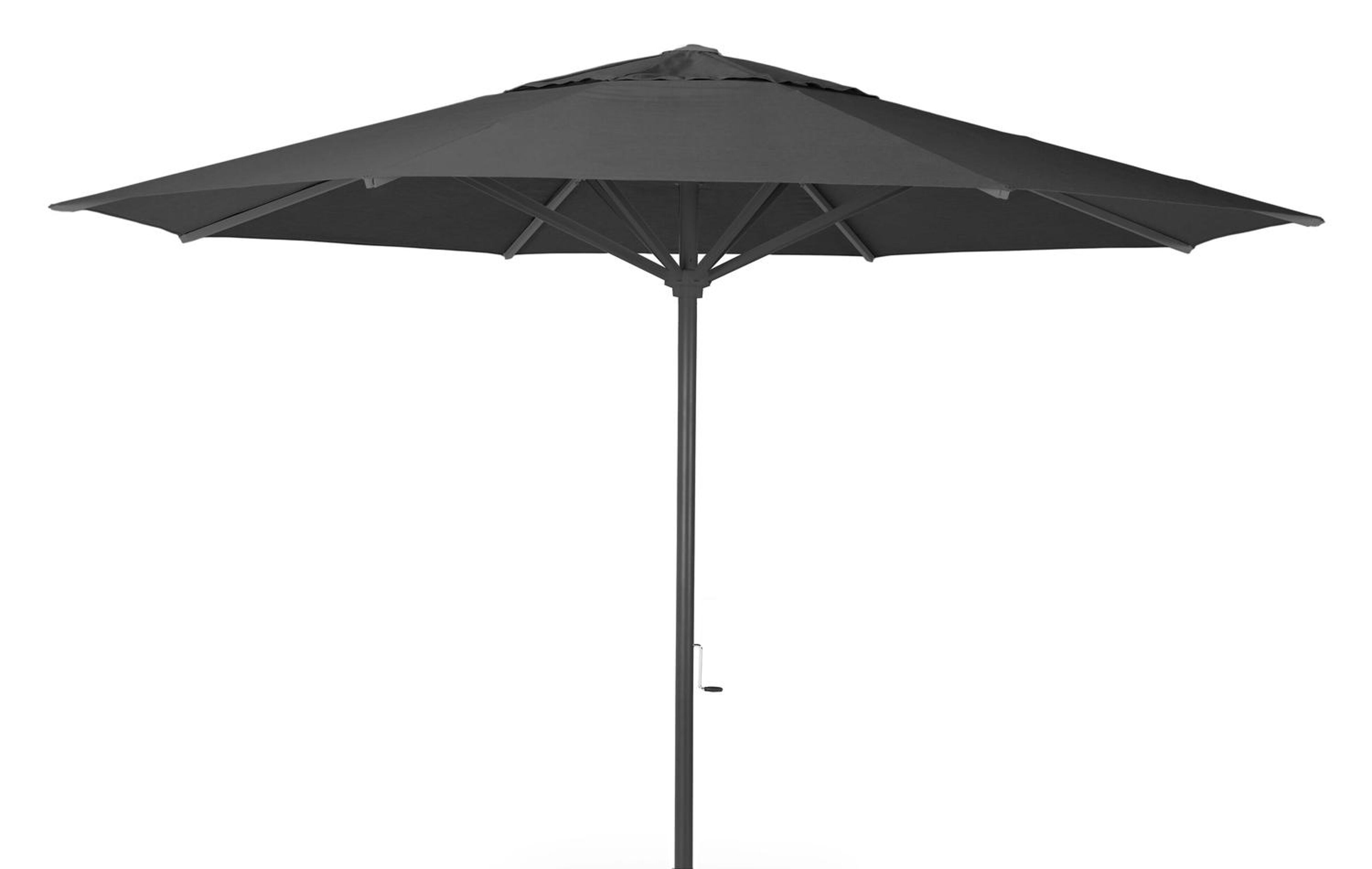 Solino staanparasol in zwart aluminium met solid black all weather ...