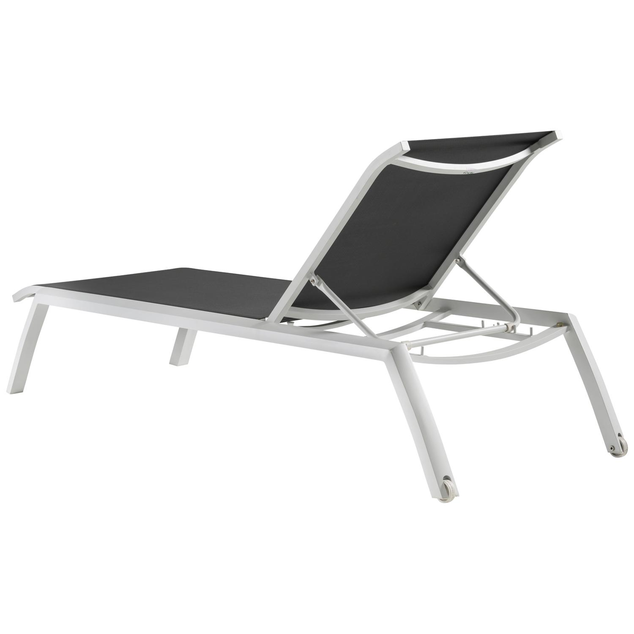 Ensemble de 2 chaises longues réglables Bari en aluminium blanc avec ...
