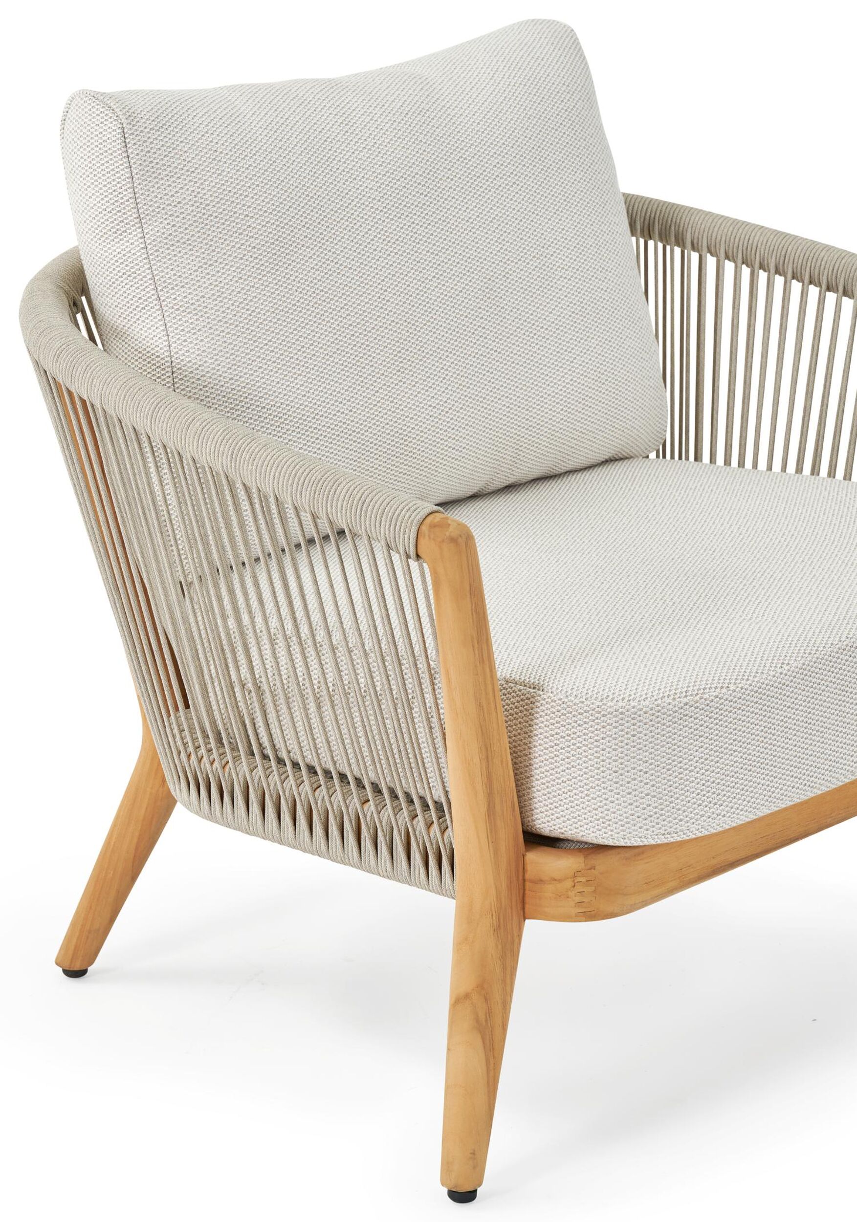 Orso loungezetel 2 x 1-zit in teak en beige rope met lopi marble all ...