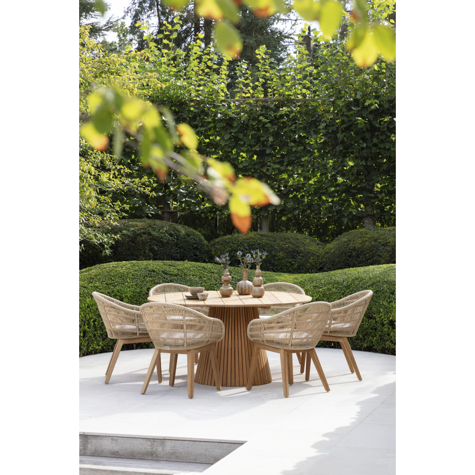 Tribola tuintafel in teak - Dia. 180 x H 75 cm