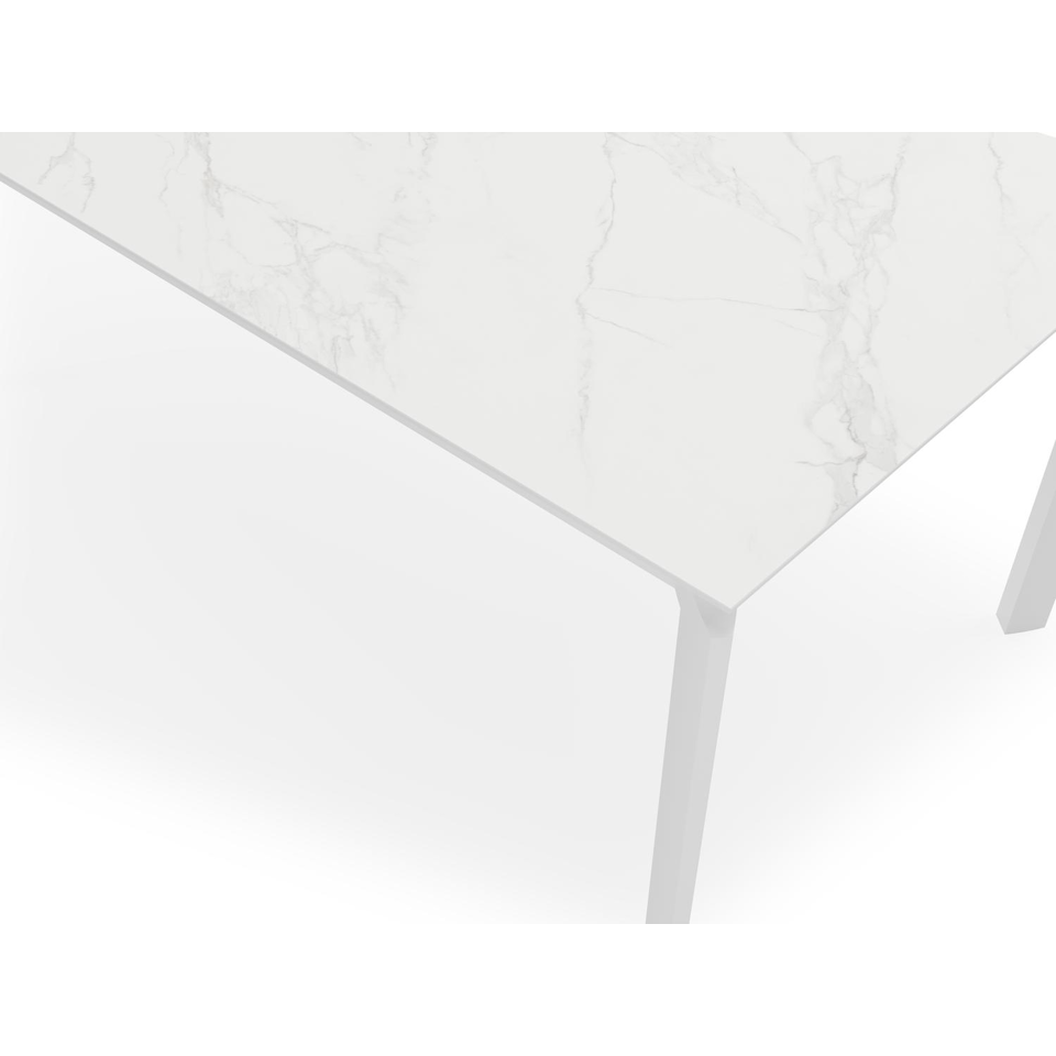 Cirello tuintafel in wit aluminium en volkeramiek calacatta - L 240 x B ...