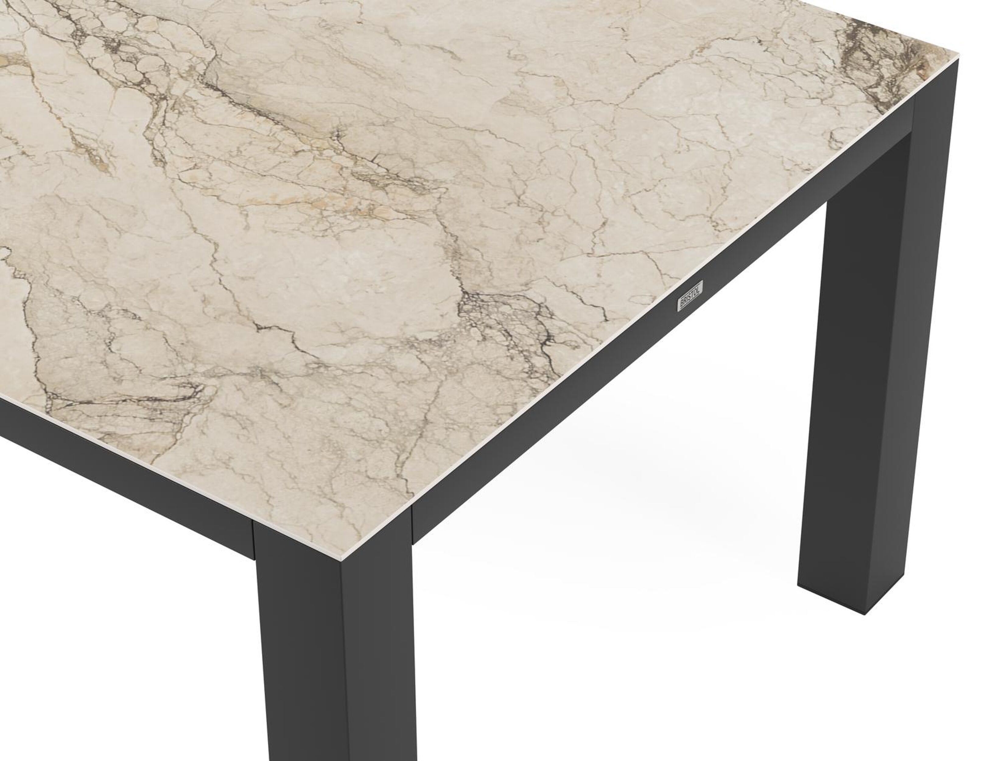 Nano tuintafel rechthoekig in zwart aluminium en volkeramiek colorado ...