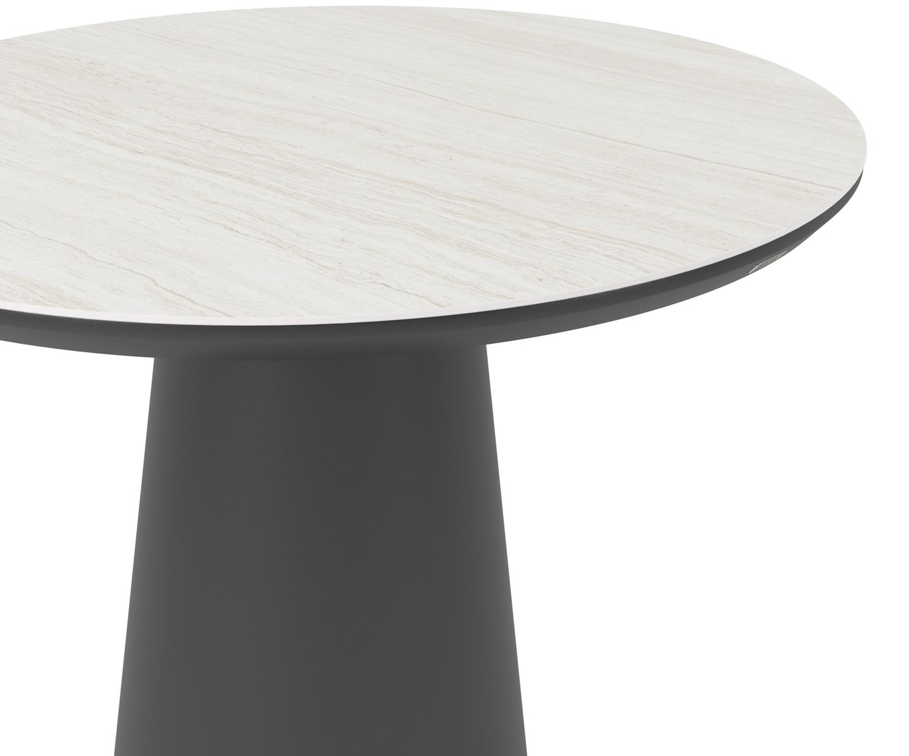 Donato bartafel rond in zwart aluminium en volkeramiek calista - Dia ...